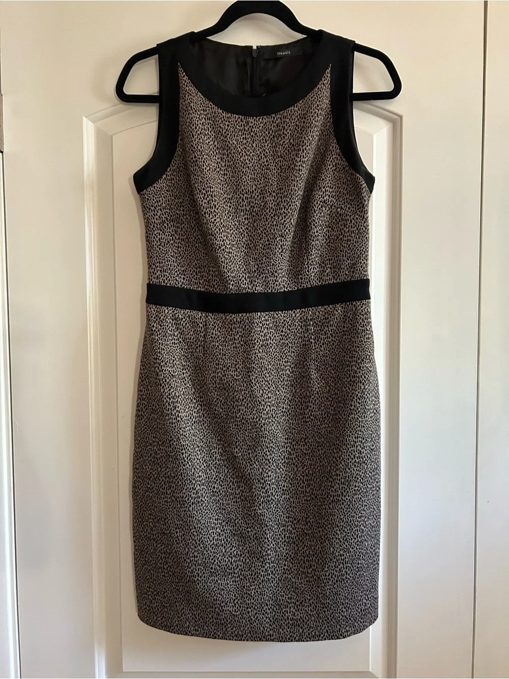 Tahari | Dresses | Tahari Leopardprint Midi Sheath Dress In Taupe And ...
